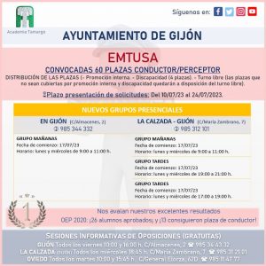 EMTUSA – NUEVOS GRUPOS PRESENCIALES EN GIJÓN | Academia Tamargo